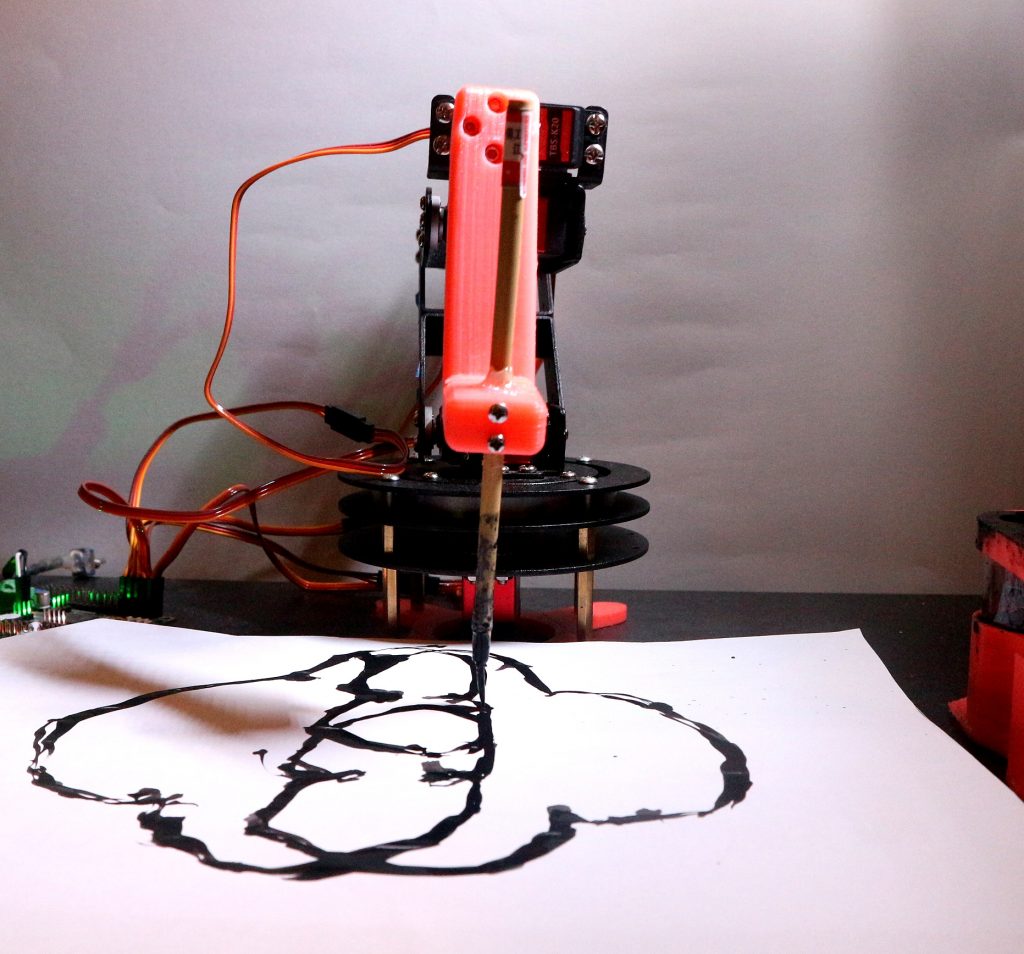 Sine Cosine Drawing in Progress – Robot Art Competition 2025